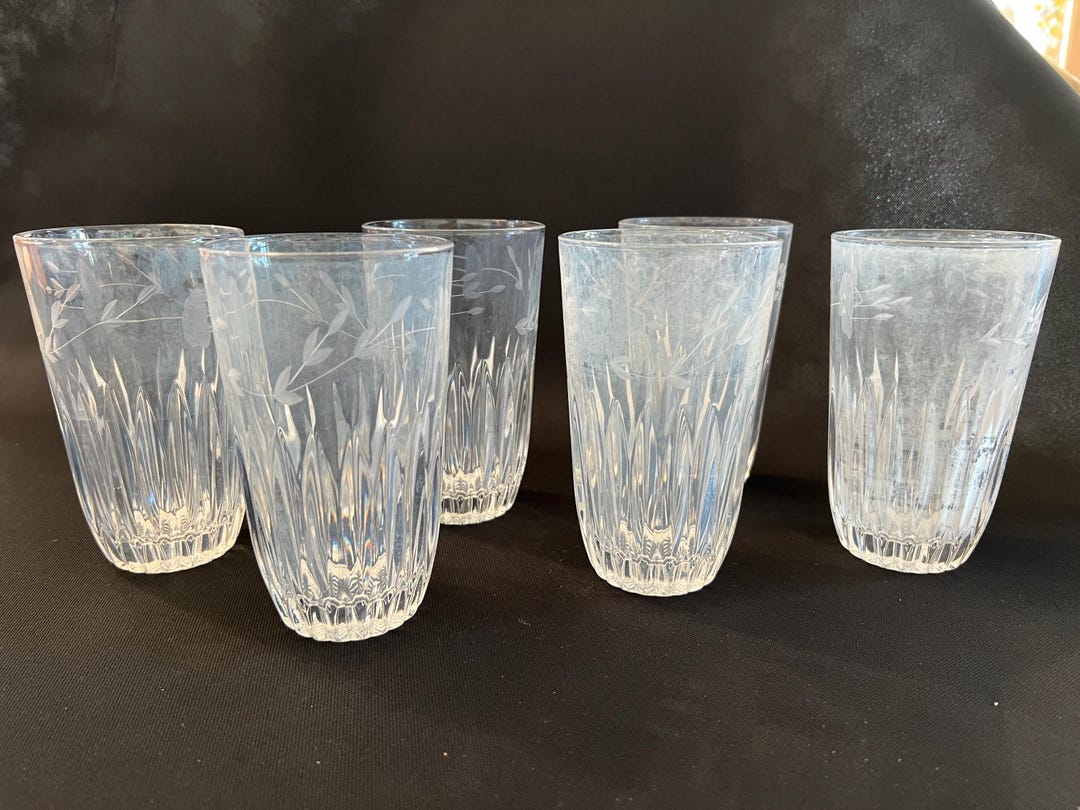 DISCOUNTED- CLOUDY Princess House Crystal Heritage 12 Oz Flat Tumbler ...