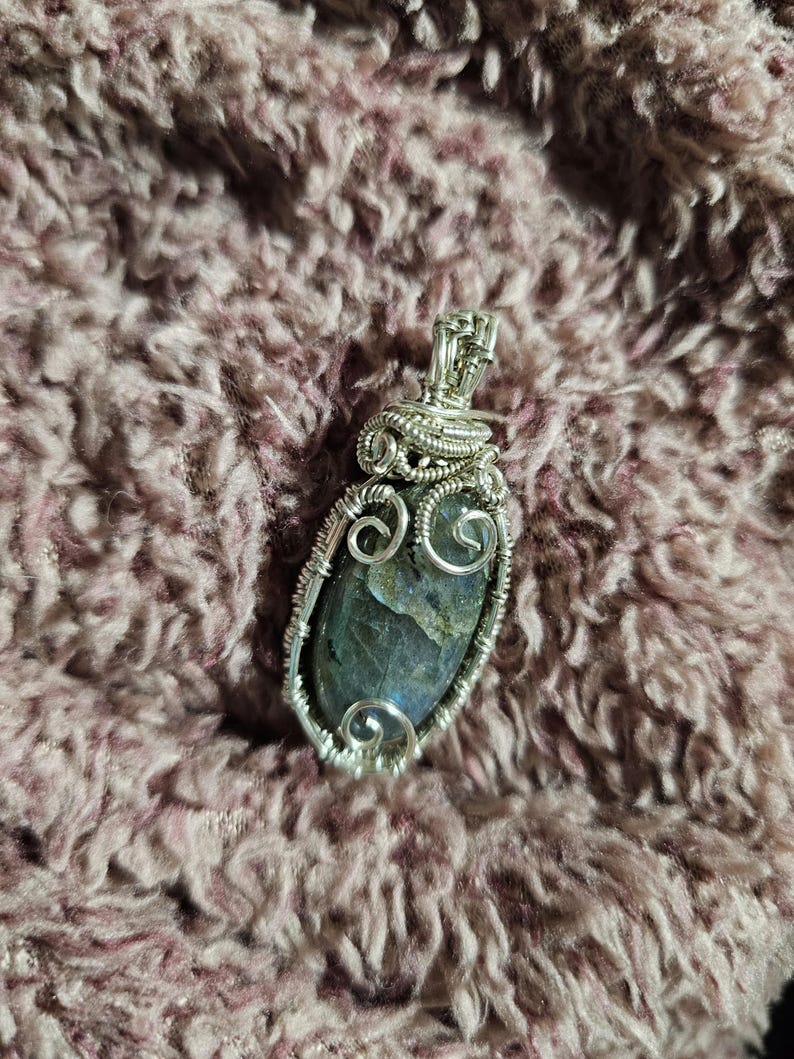 Labradorite Rainbow Flash Silver Wire Wrap Wirewrapweirdo ...
