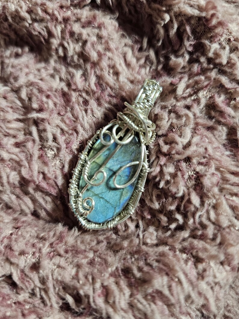 Labradorite Rainbow Flash Silver Wire Wrap Wirewrapweirdo ...
