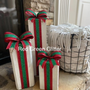 Set of 3 Farmhouse Style Chunky Presents (multiple Ribbon Options) - Etsy