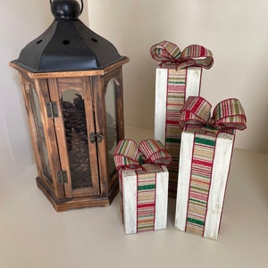 Set of 3 Farmhouse Style Chunky Presents - Etsy