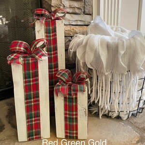 Set of 3 Farmhouse Style Chunky Presents (multiple Ribbon Options) - Etsy