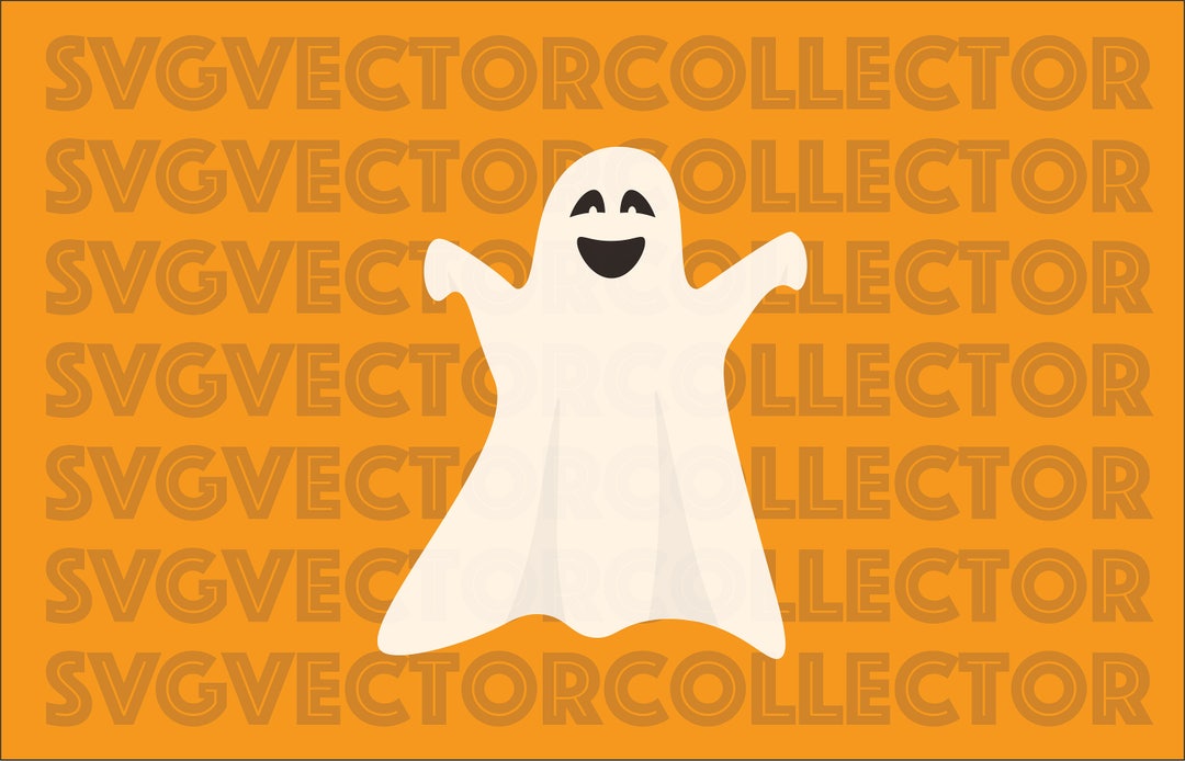 Smiling Ghost Halloween, SVG DXF EPS Png, Clip Art, Instant Digital ...