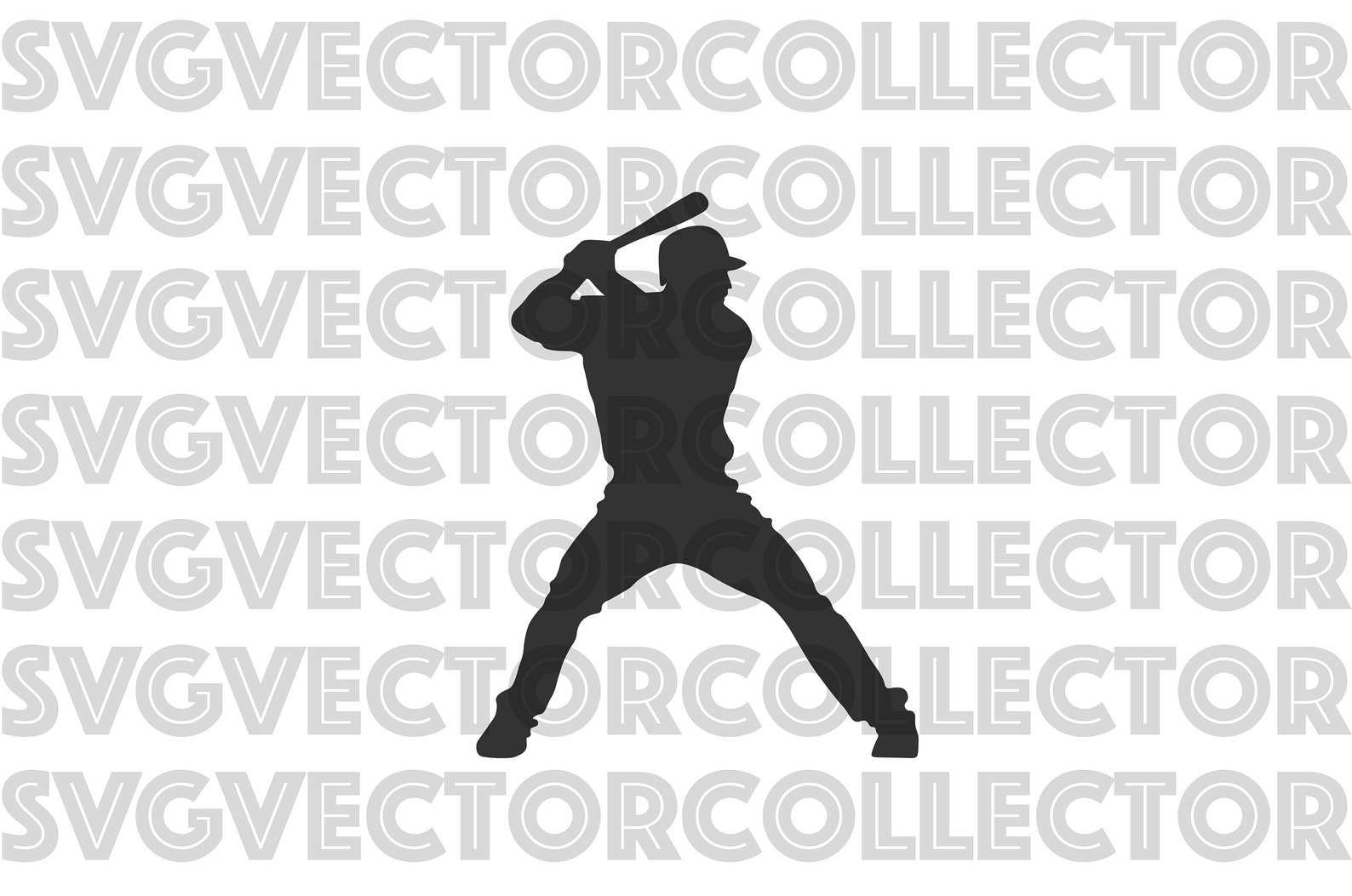 Baseball Batter 2 SVG DXF EPS Png Clip Art Instant Digital | Etsy