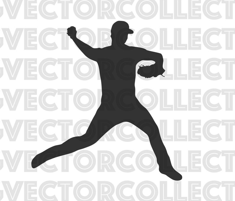 Baseball Pitcher 1 SVG DXF EPS Png Clip Art Instant Digital | Etsy