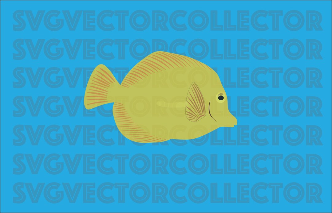 Yellow Tang Fish, SVG EPS DXF Png, Clip Art, Instant Digital Download ...