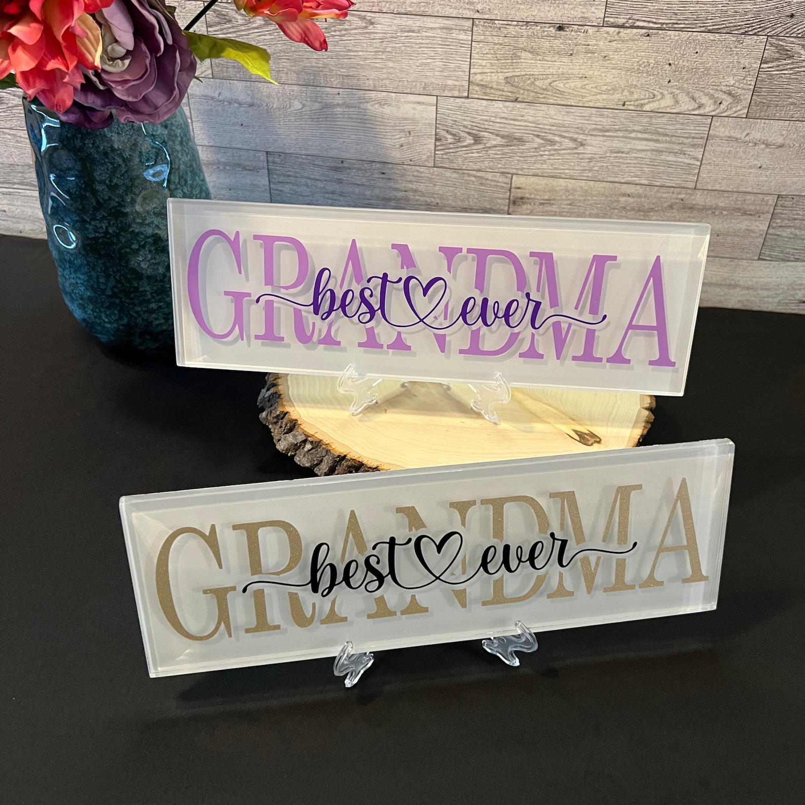 Best Grandma Glass Tile Mother‘s Day Gift, Custom Colors, Keepsake ...