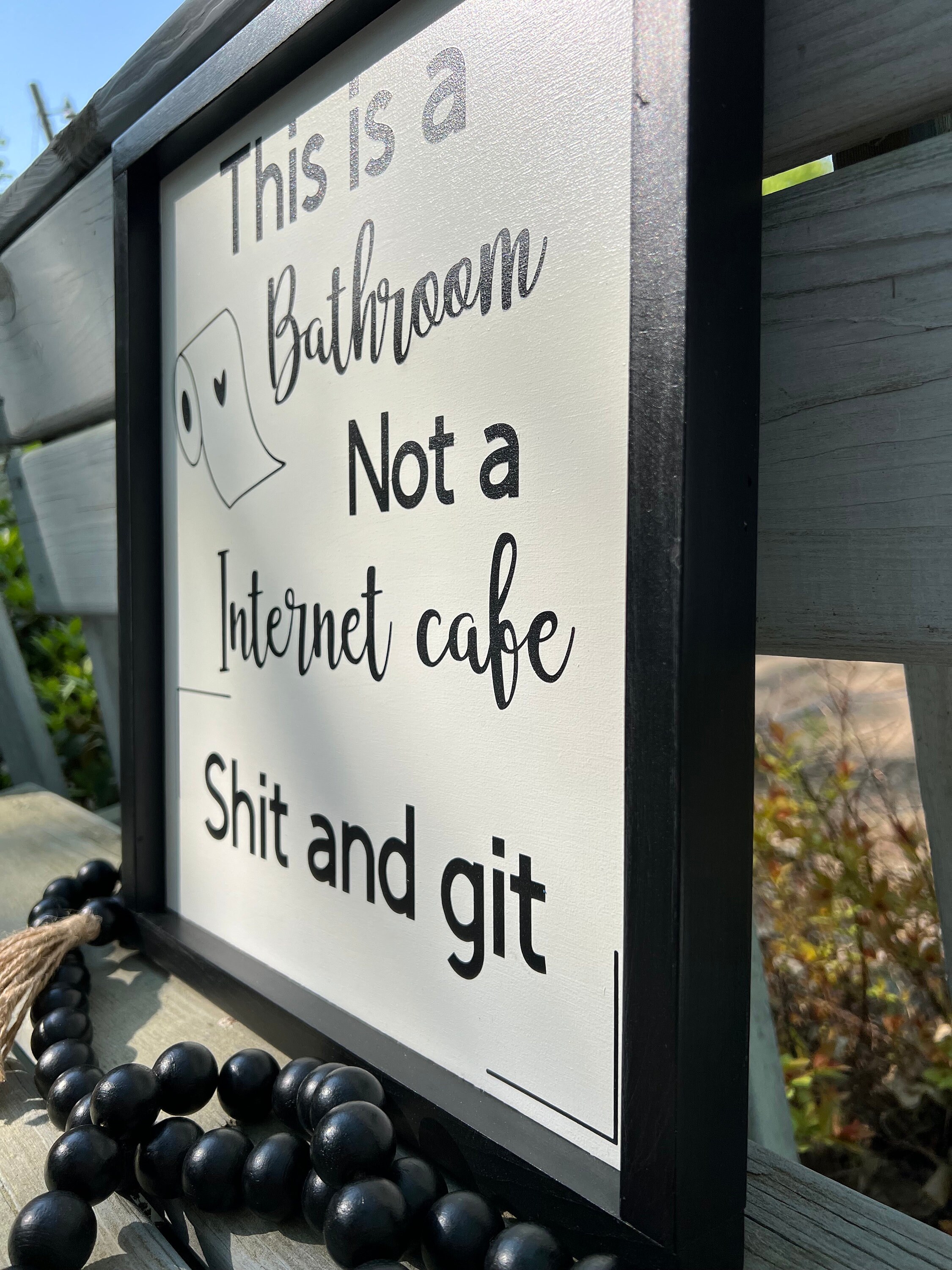 Funny Bathroom Wood Sign, Internet Cafe, Restroom Sign, Housewarming ...