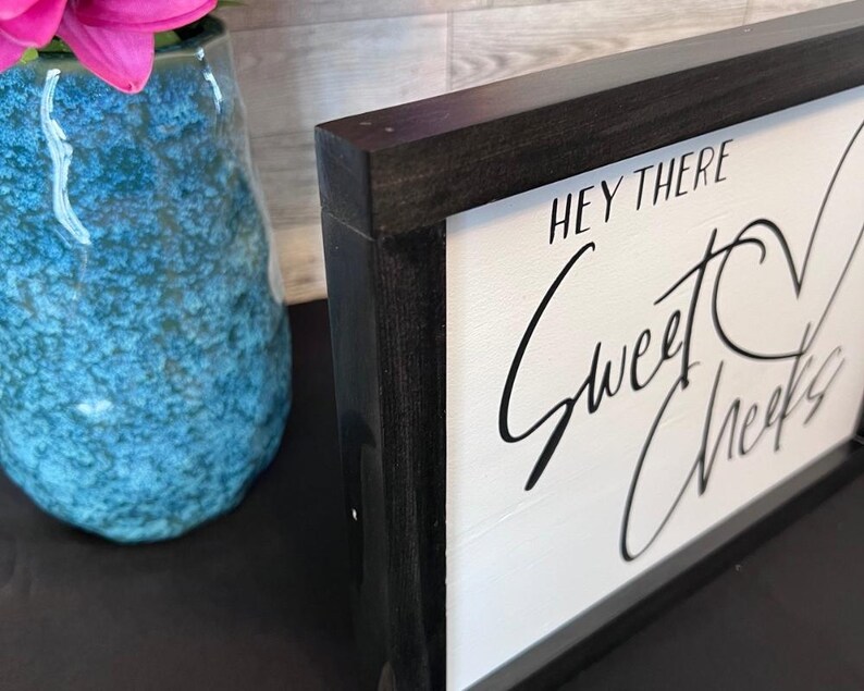 Funny Bathroom Hello Sweet Cheeks Wood Sign Restroom Sign, Housewarming ...