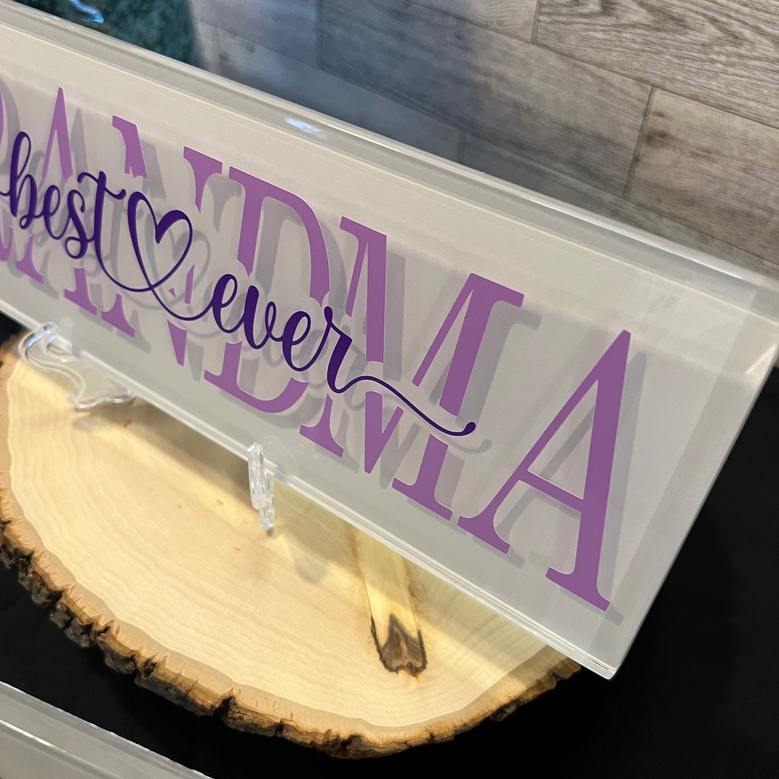 Best Grandma Glass Tile Mother‘s Day Gift, Custom Colors, Keepsake ...