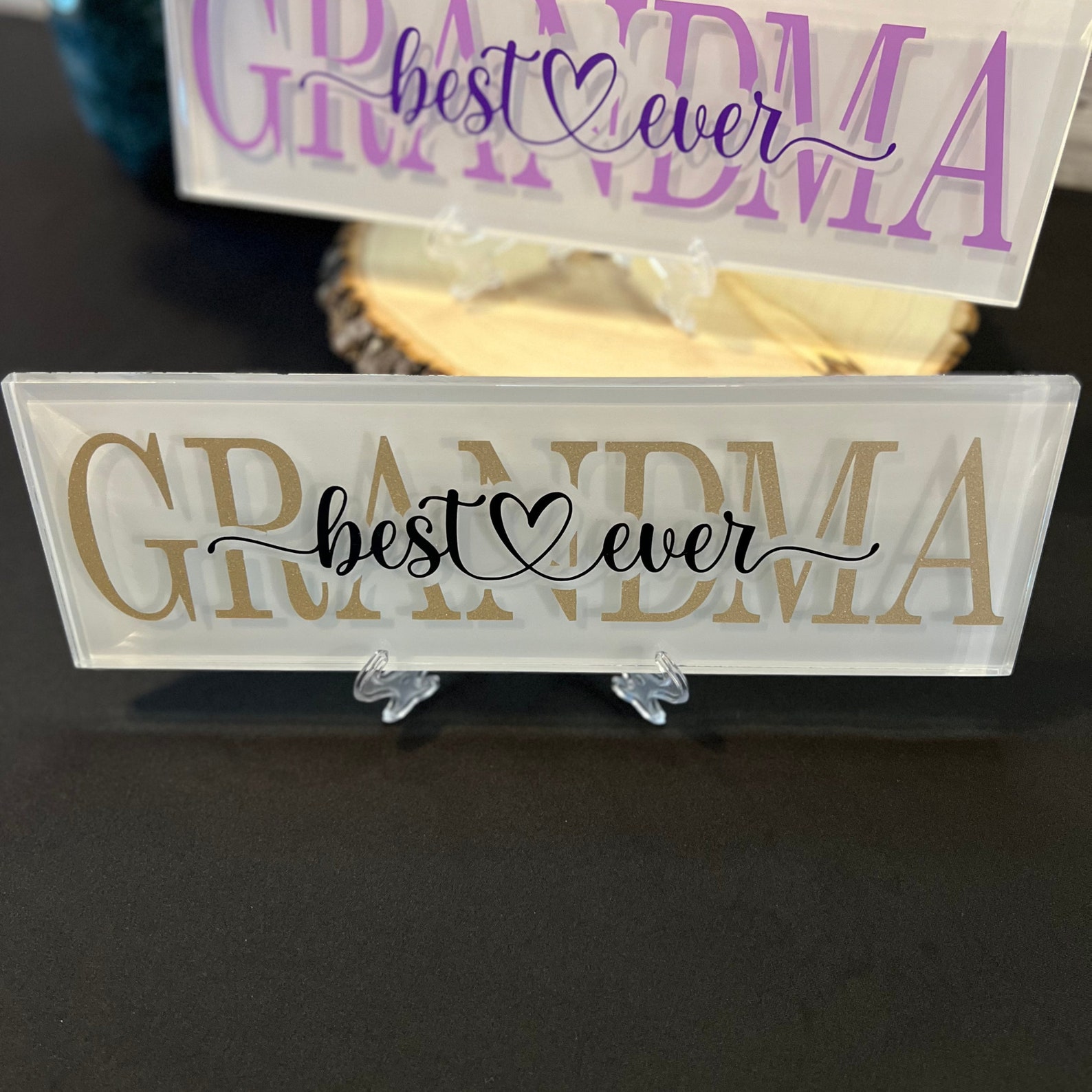 Best Grandma Glass Tile Mother‘s Day Gift, Custom Colors, Keepsake ...