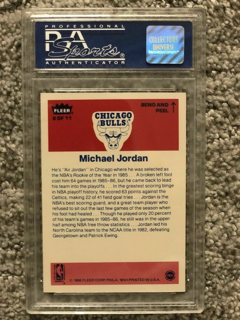 1986 Fleer Basketball & Sticker Set 8 Jordan 57 Rookie PSA 8 COLLECTION ...