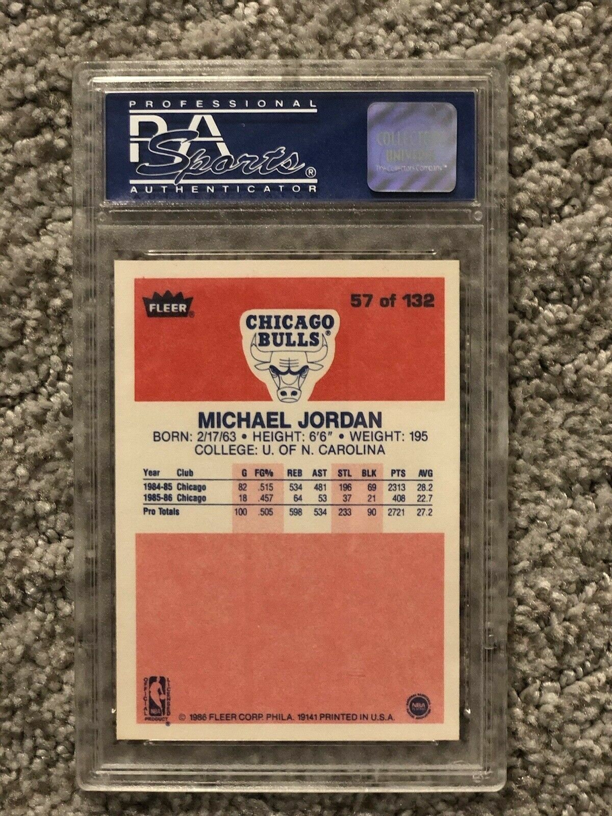 1986 Fleer Basketball & Sticker Set 8 Jordan 57 Rookie PSA 8 COLLECTION ...