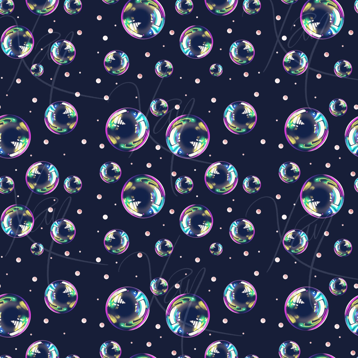 Bubbles Seamless Pattern Design - Etsy