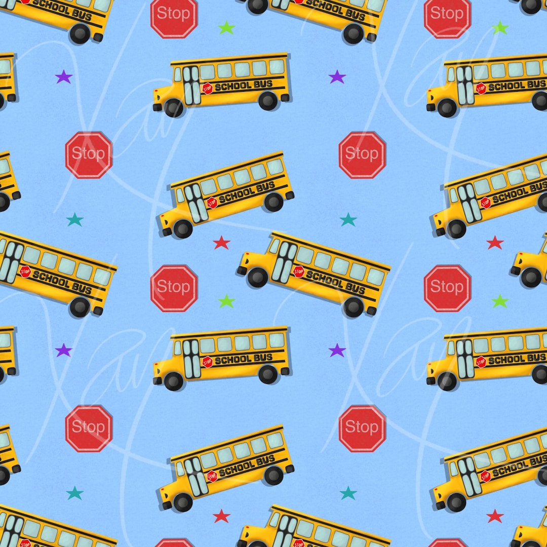 School Bus/ Bus Seamless Pattern Design - Etsy