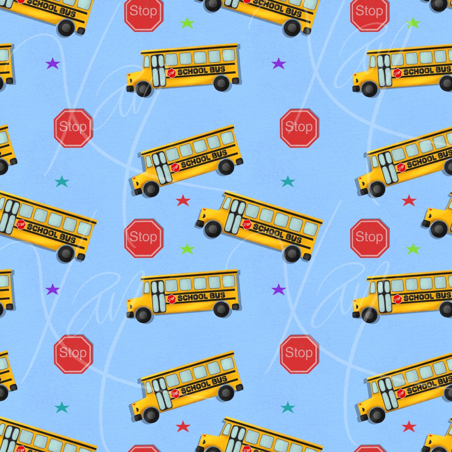 School Bus/ Bus Seamless Pattern Design - Etsy