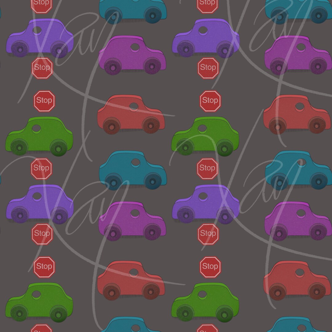 Toy Car Seamless Pattern Design - Etsy