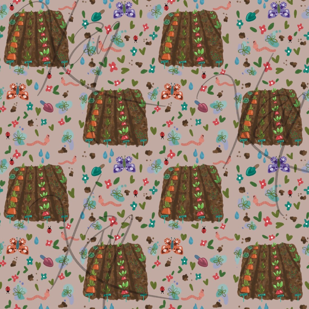 Spring Garden Seamless Pattern Design - Etsy