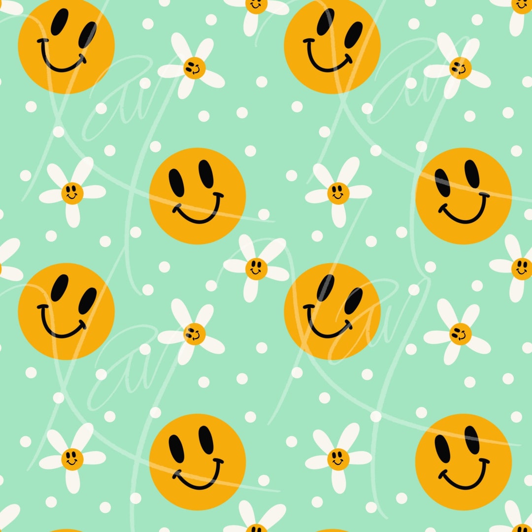 Smiley Face Seamless Pattern Design - Etsy
