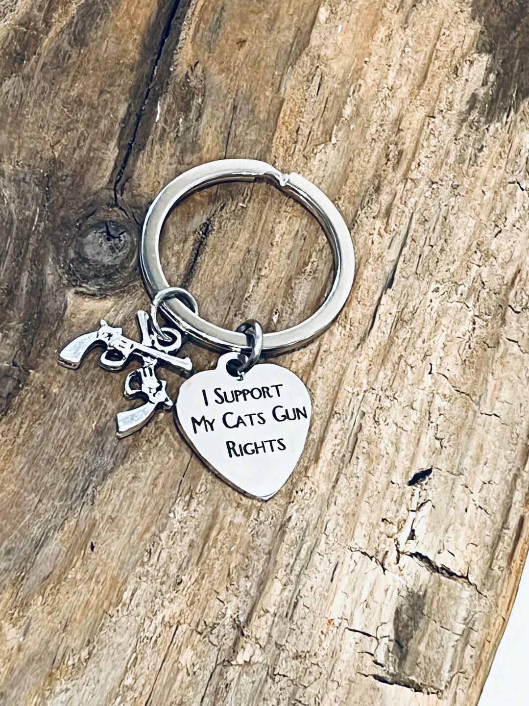 I Support My Cats Gun Rights, Custom Engraved Stainless Steel Heart ...