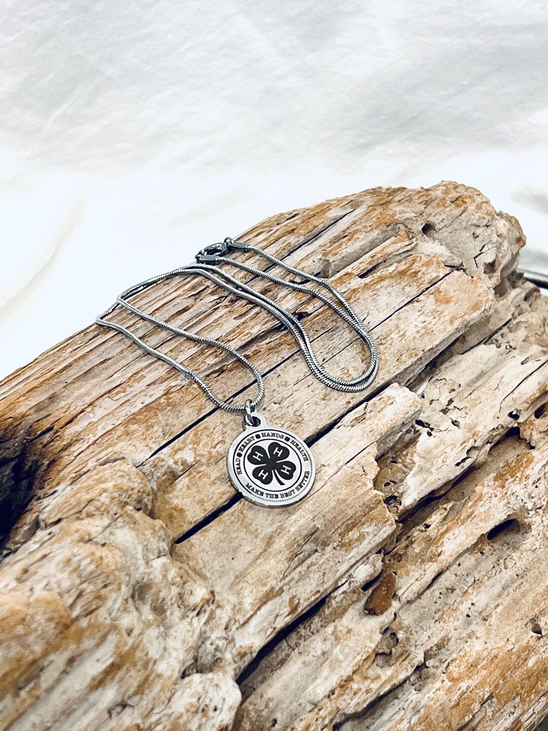 4-H Head Heart Hands Health, Custom Engraved Stainless Steel Round ...