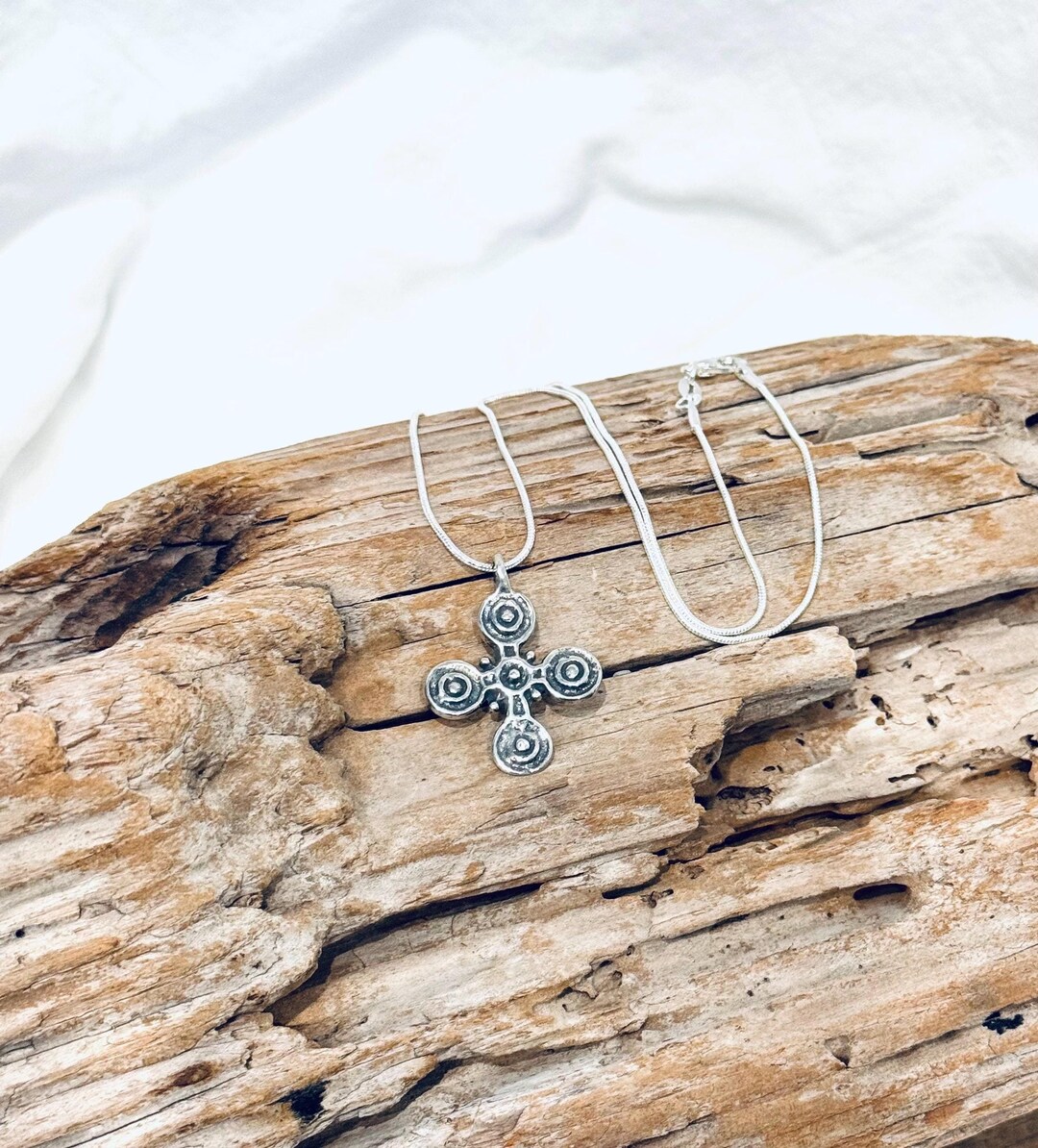 Stigmata Cross, Sterling Silver Pendant, on a Sterling Silver Snake ...