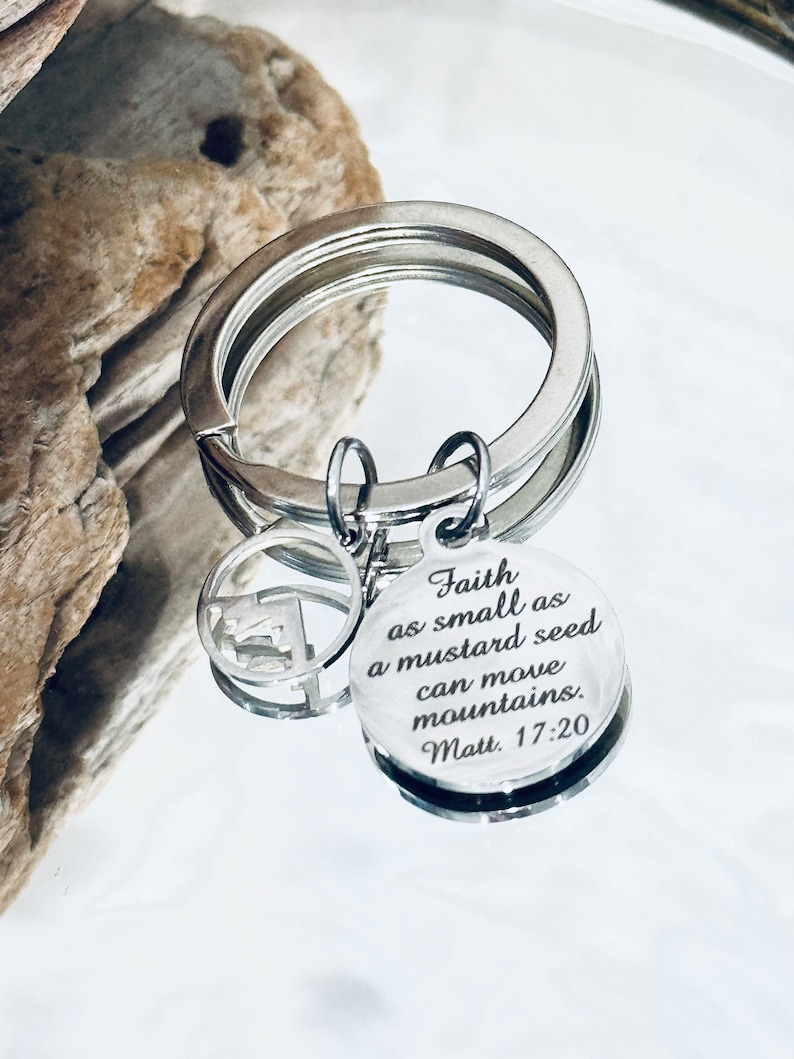 Faith as Small as a Mustard Seed, Custom Engraved Stainless Steel Charm ...