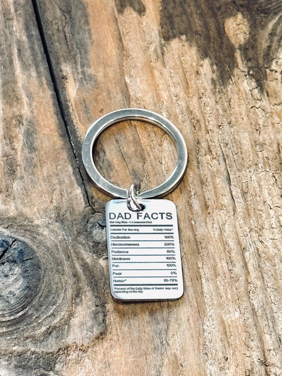 Dad Facts Dedication, Handsomeness, Patience Manliness, Custom Engraved ...