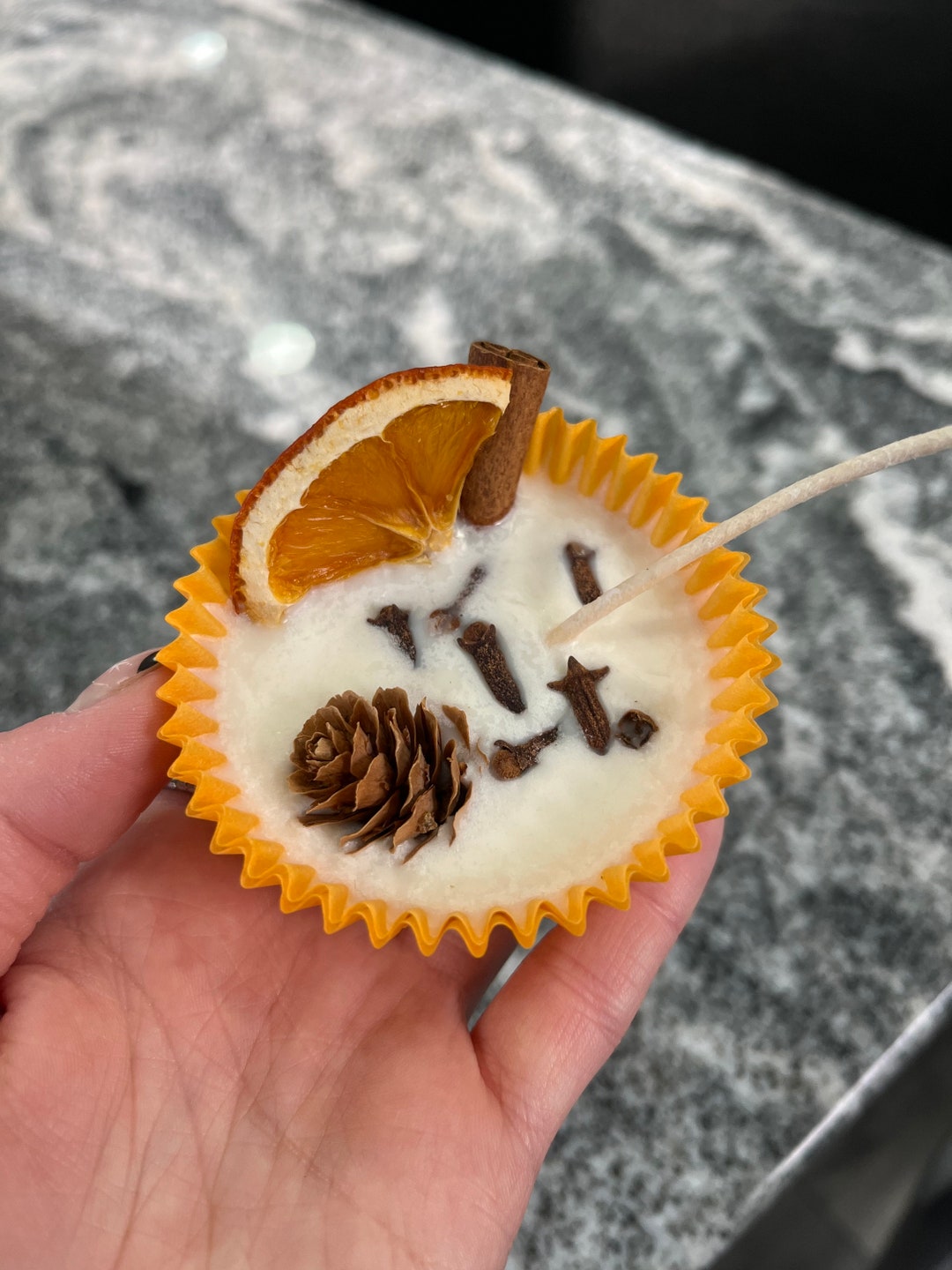 Set of 4 Orange Clove Fire Starters Cotton Wick Soy Wax Clean Burning ...