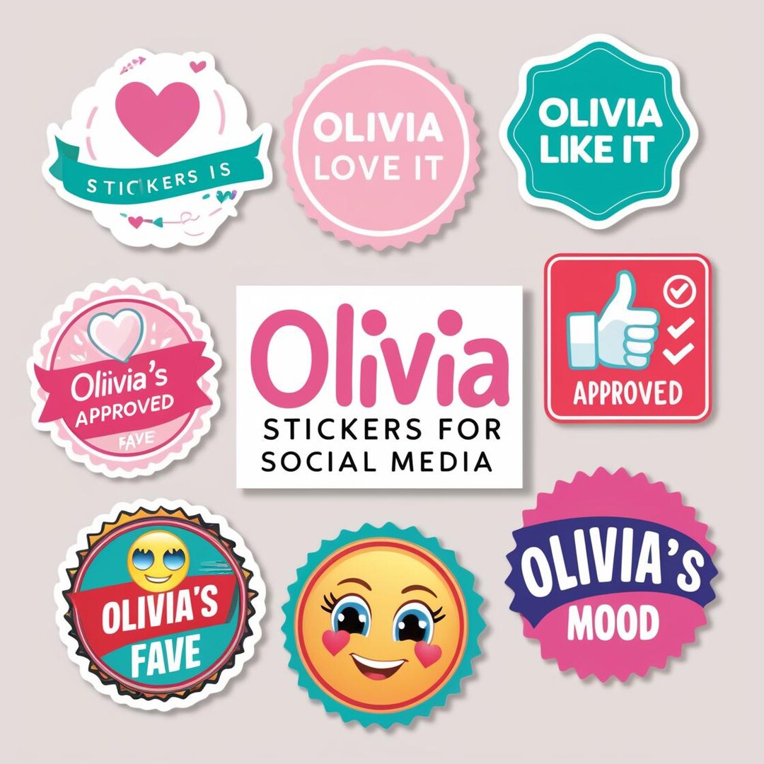 Olivia-themed Social Media Sticker Pack Fun & Playful Digital Stickers ...