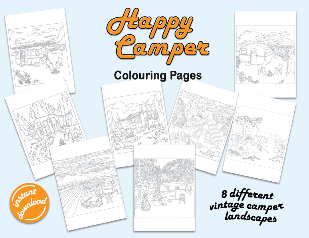 Vintage Camper, Digital Download, Colouring Sheets - Etsy