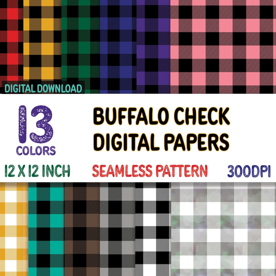 Buffalo Check - Buffalo Plaid - Digital Papers - Seamless Patterns ...