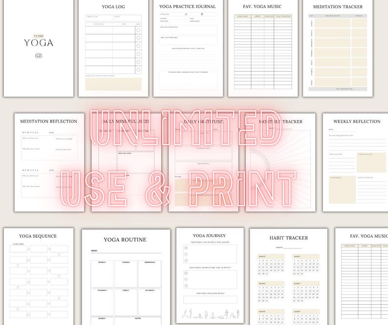Fully Editable Yoga Journal | Canva Template | Yoga Journal ...