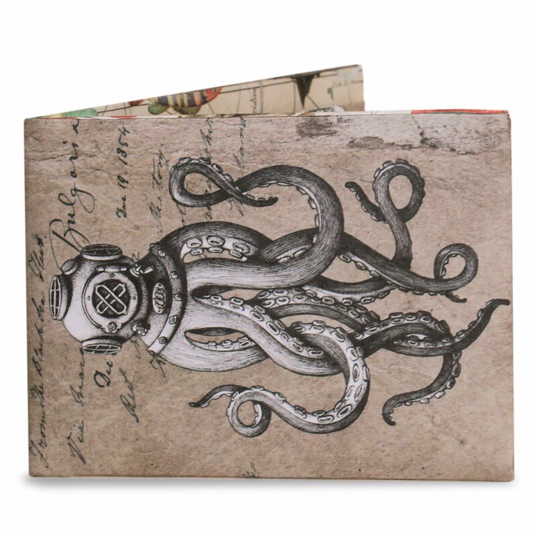 Octopus Slim Wallet Ultra Slim Gorgeously Designed Origami Wallet - Etsy