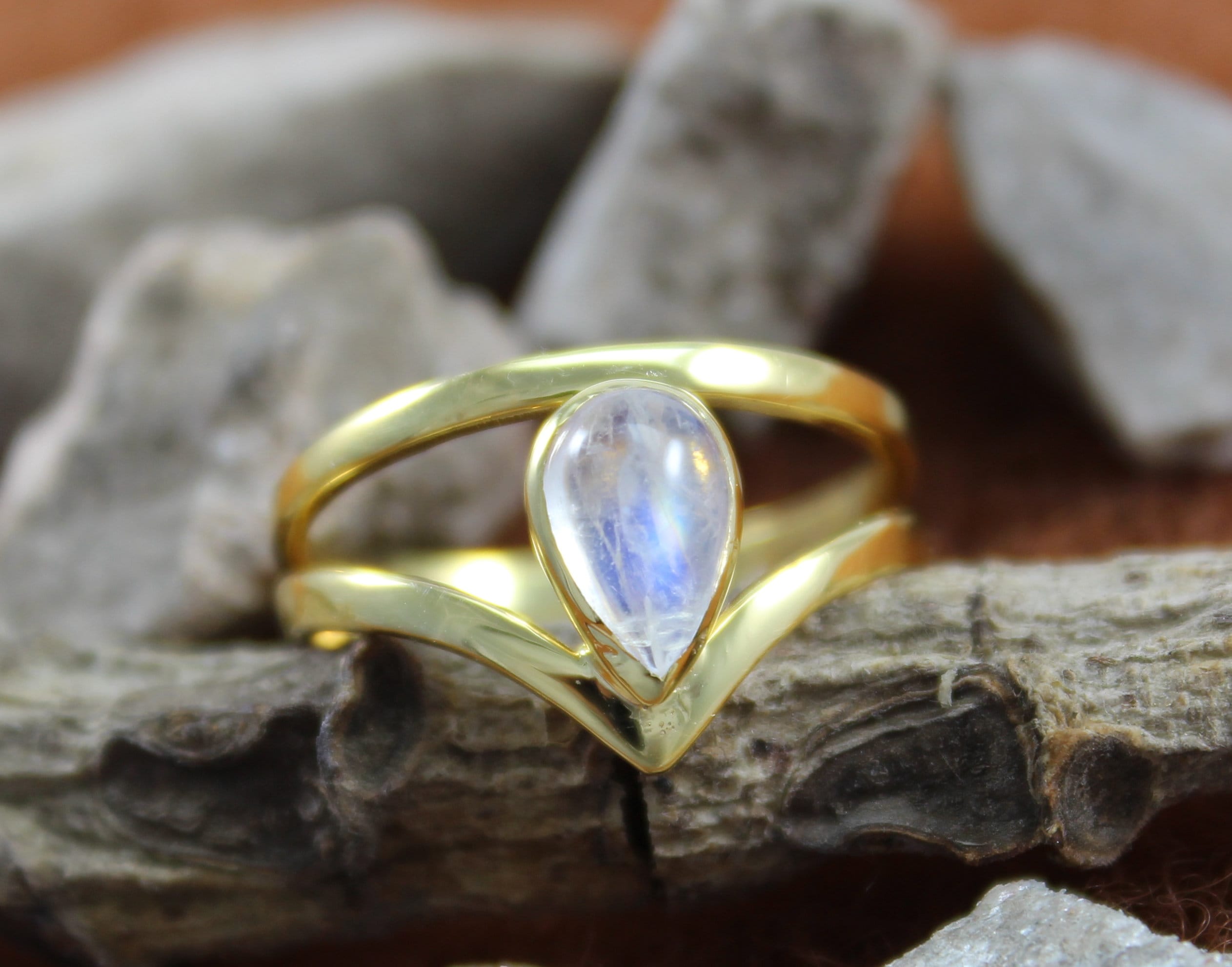 Crown Ring Rainbow Moonstone Ring Handmade 925 Sterling | Etsy