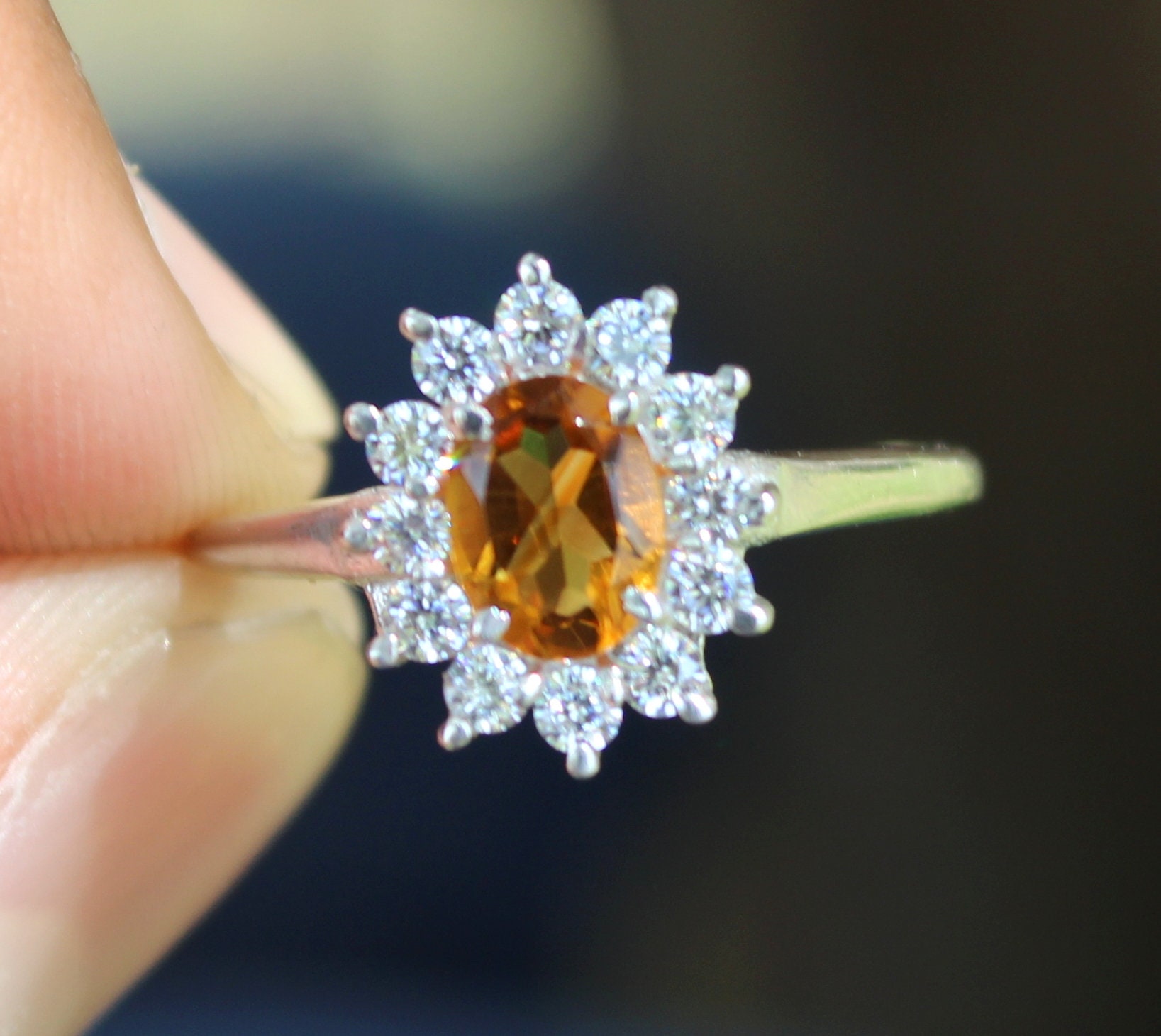 925 Solid Sterling Silver Natural Yellow Citirne Ring - Etsy