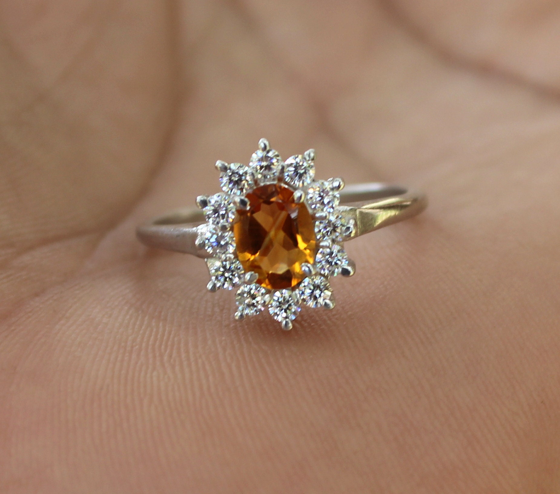 925 Solid Sterling Silver Natural Yellow Citirne Ring - Etsy