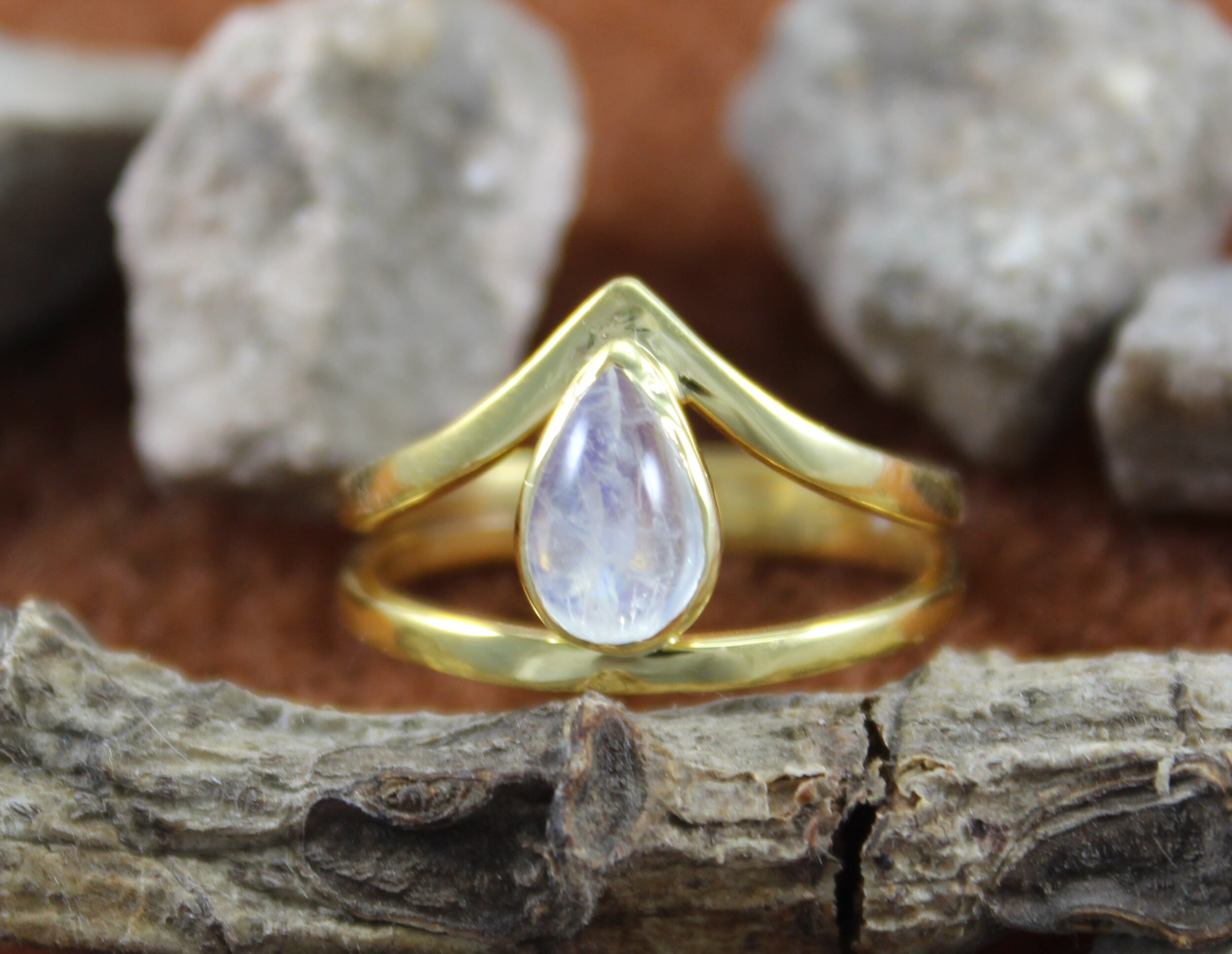 Crown Ring Rainbow Moonstone Ring Handmade 925 Sterling | Etsy