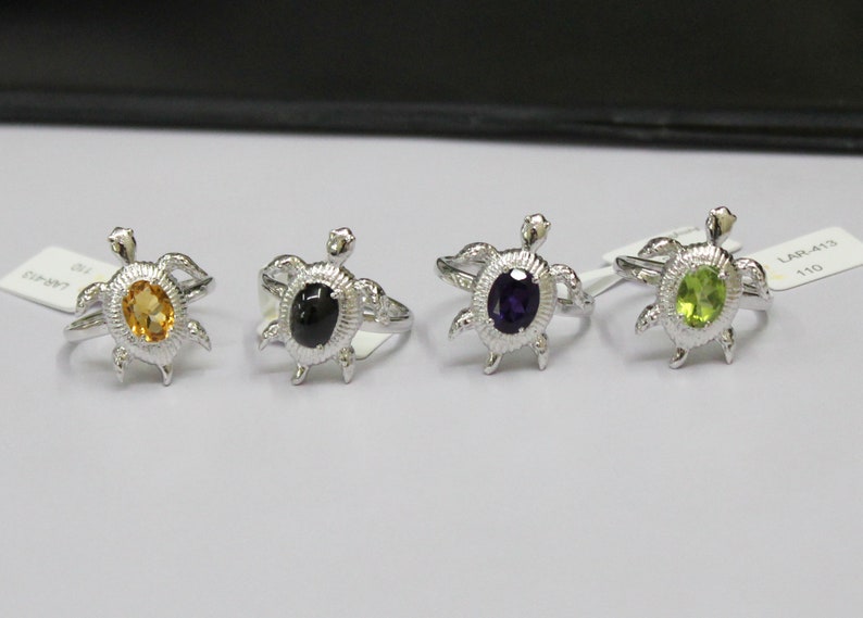 925 Sterling Silver Tortoise Ring Natural Peridot - Etsy