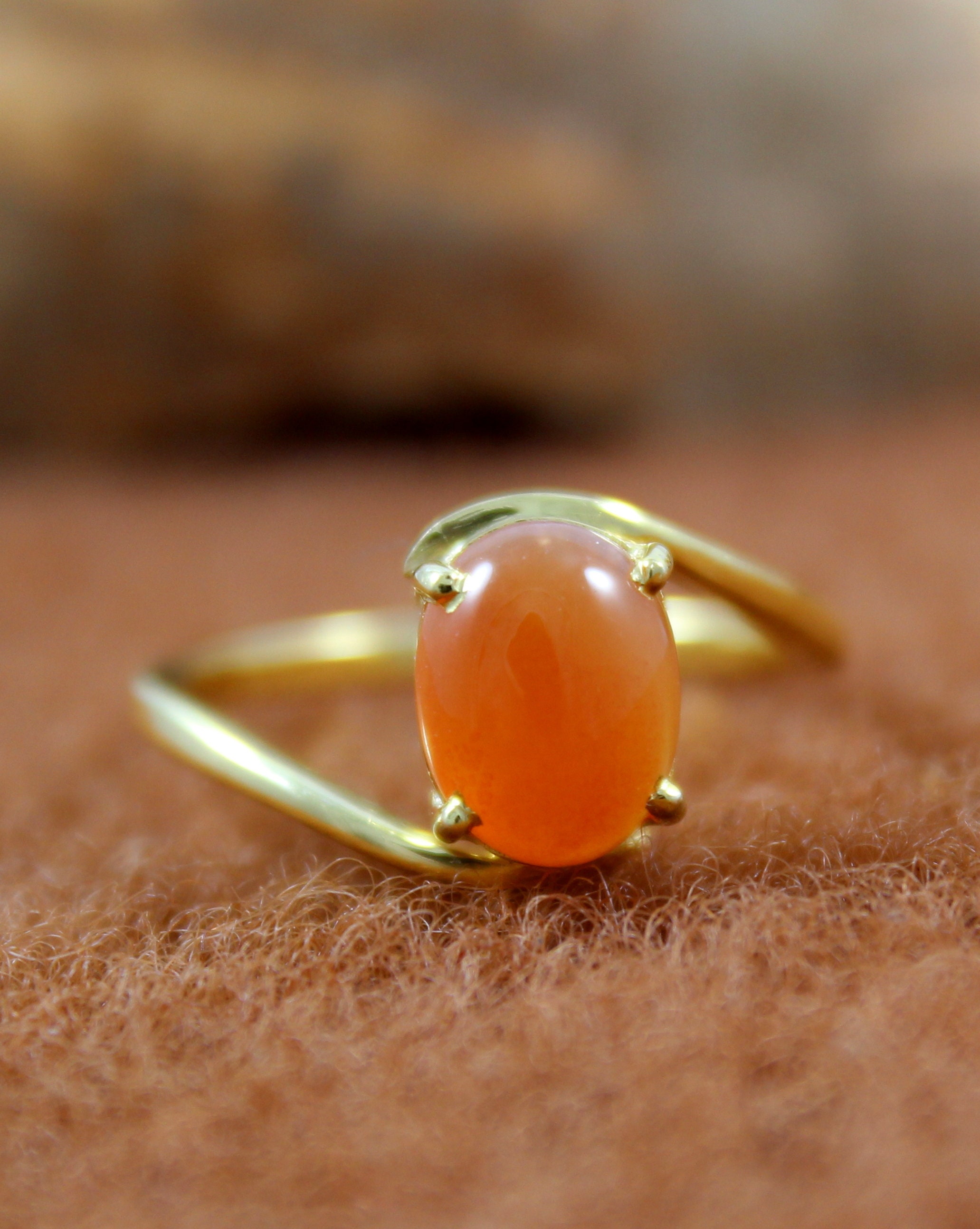 Vergoldet natürliche Karneol Ring 925 Sterling Silber | Etsy