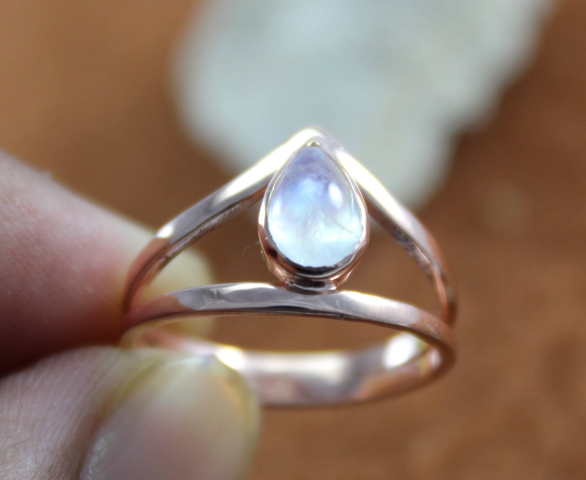 Crown Ring Rainbow Moonstone Ring Handmade 925 Sterling | Etsy