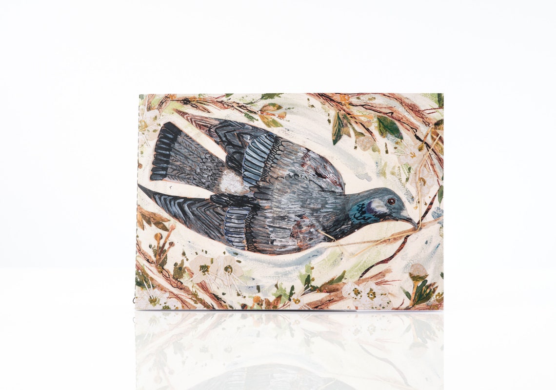 Pigeon in the Blossom A5 Landscape Hand Stitched Notebook - Etsy