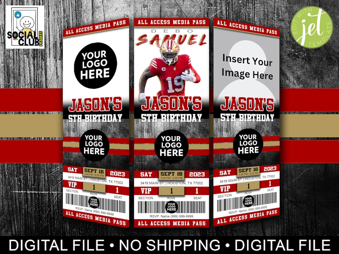 49ers Football Birthday Invitation: Sports Theme (digital Invitation ...