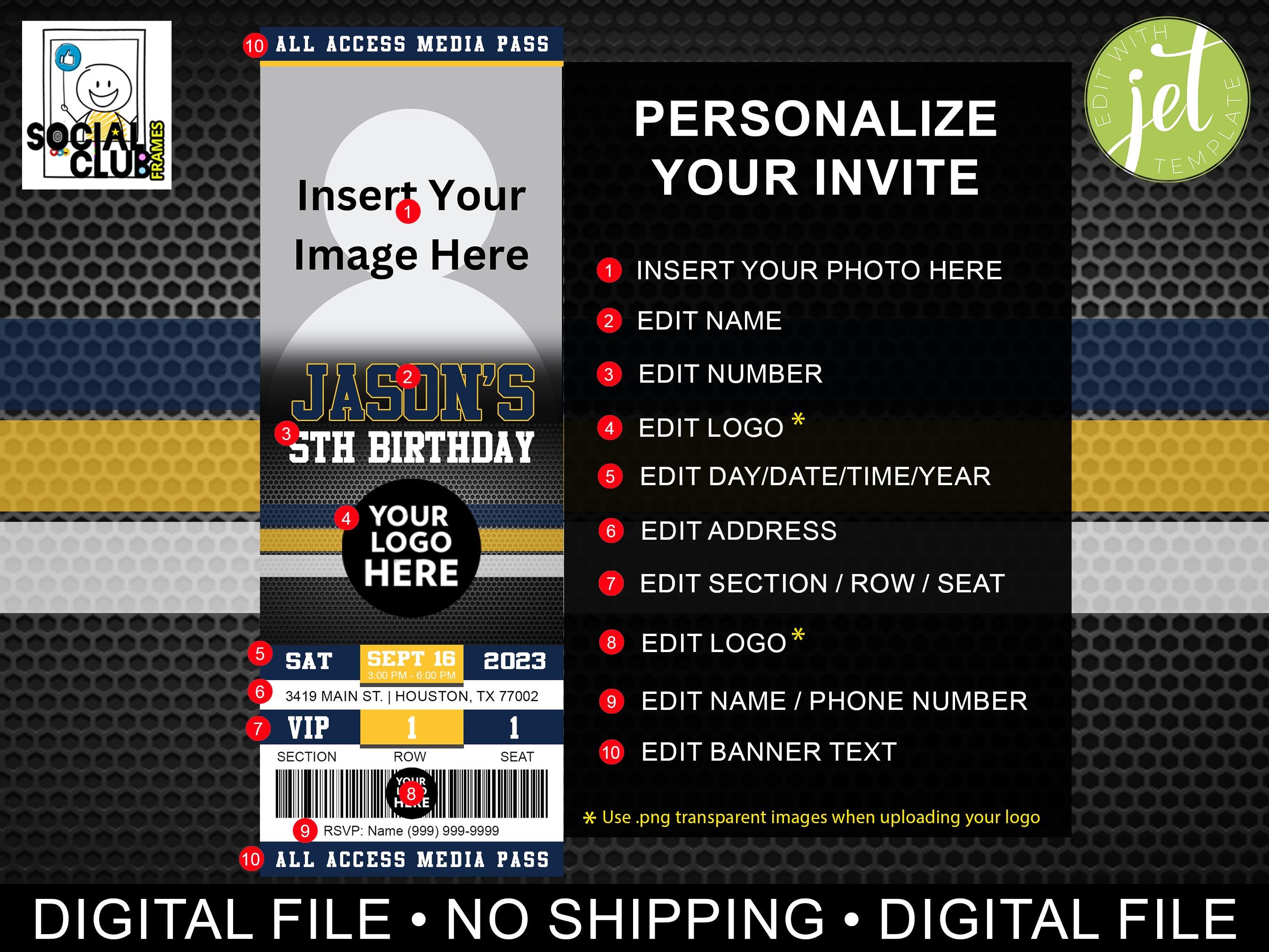 Milwaukee Brewers Birthday Ticket Invitation | Editable Baseball Party ...