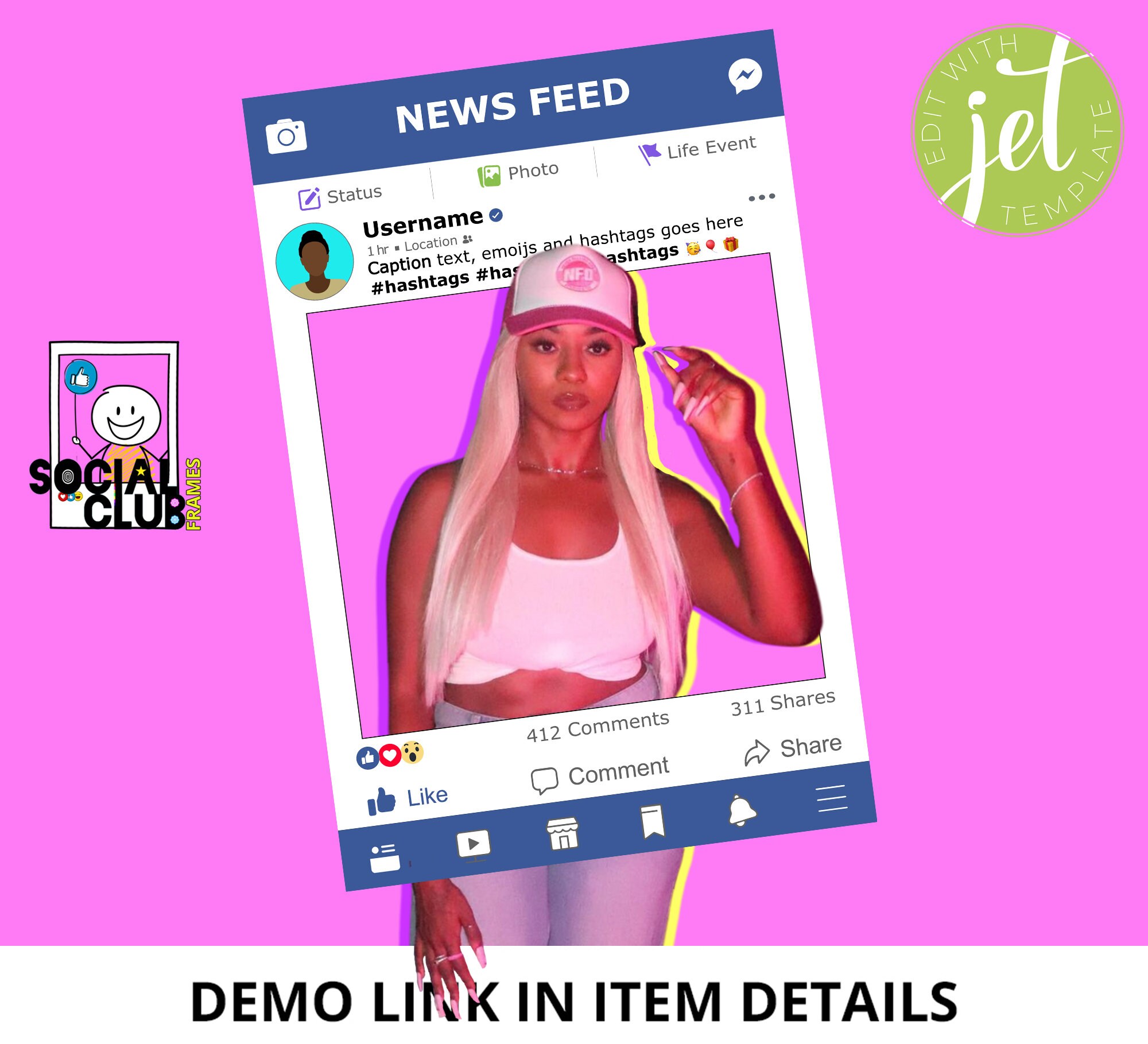 Facebook Selfie Frame Social Media Photo Booth Prop - Etsy Australia