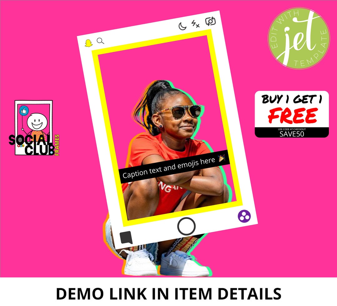 Customizable Snapchat Social Media Frame Prop - Etsy