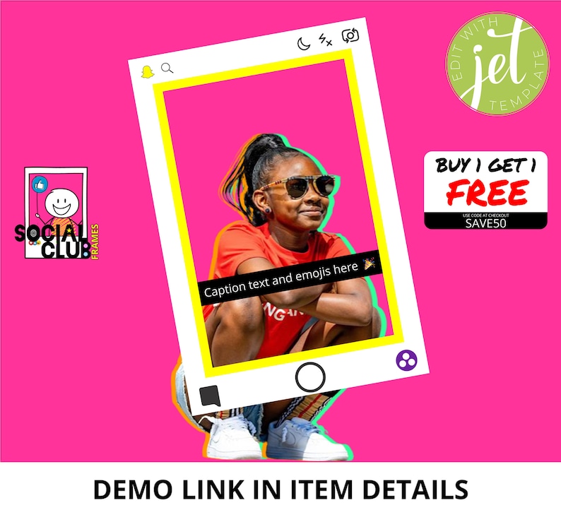 Customizable Snapchat Social Media Frame Prop - Etsy