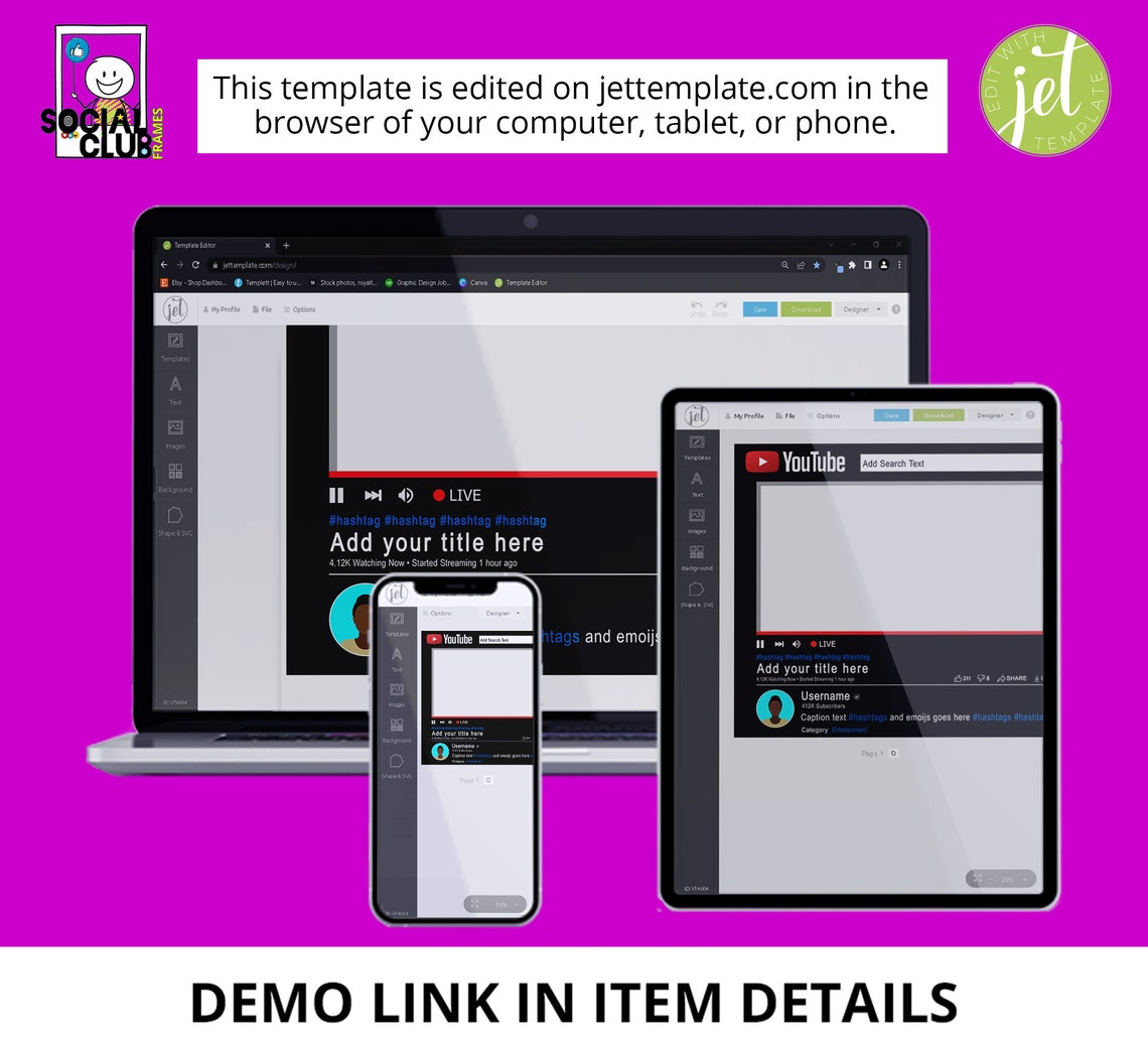 Youtube Selfie Frame Social Media Photo Booth Prop Editable - Etsy