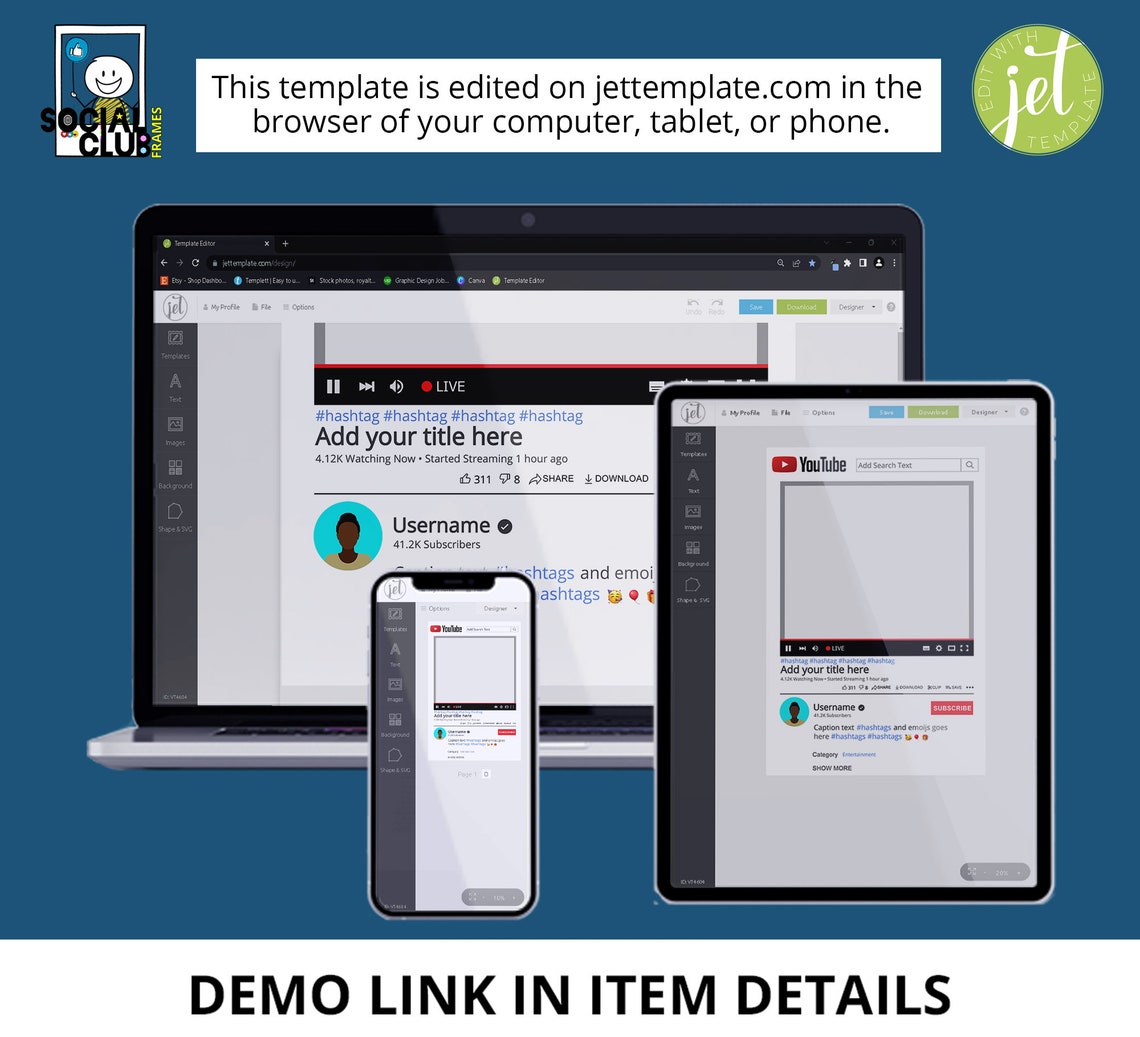 Youtube Selfie Frame Social Media Photo Booth Prop Editable - Etsy