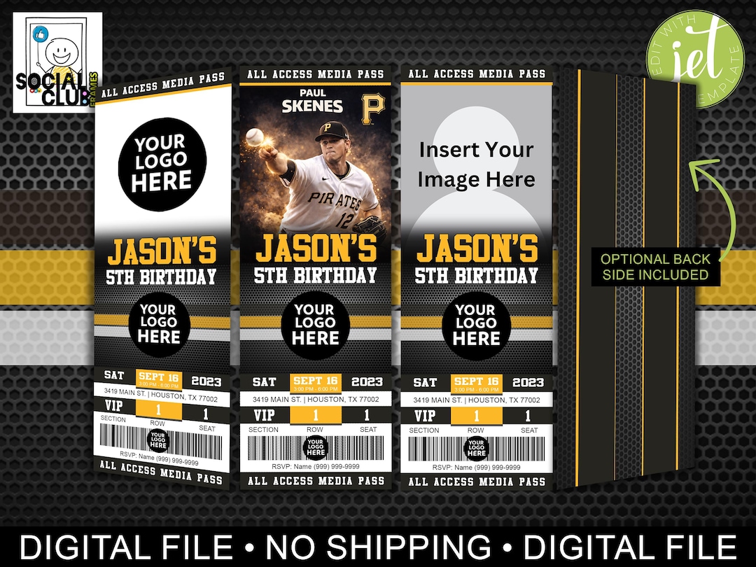 San Diego Padres Birthday Ticket Invitation | Editable Baseball Party ...